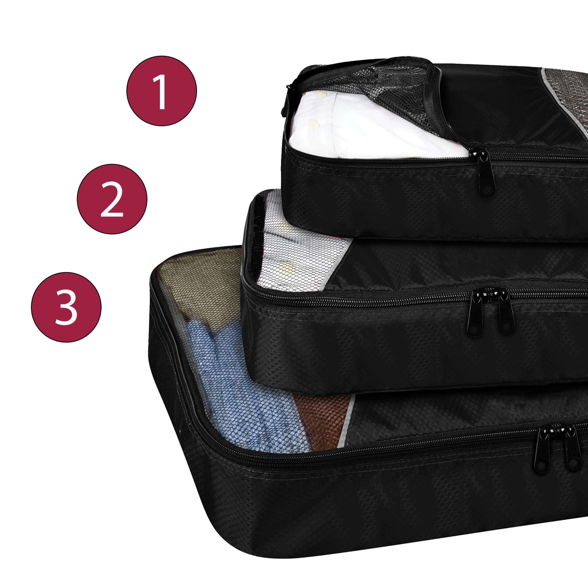 Maple Leaf Travel Packing Cubes - Set Of 3