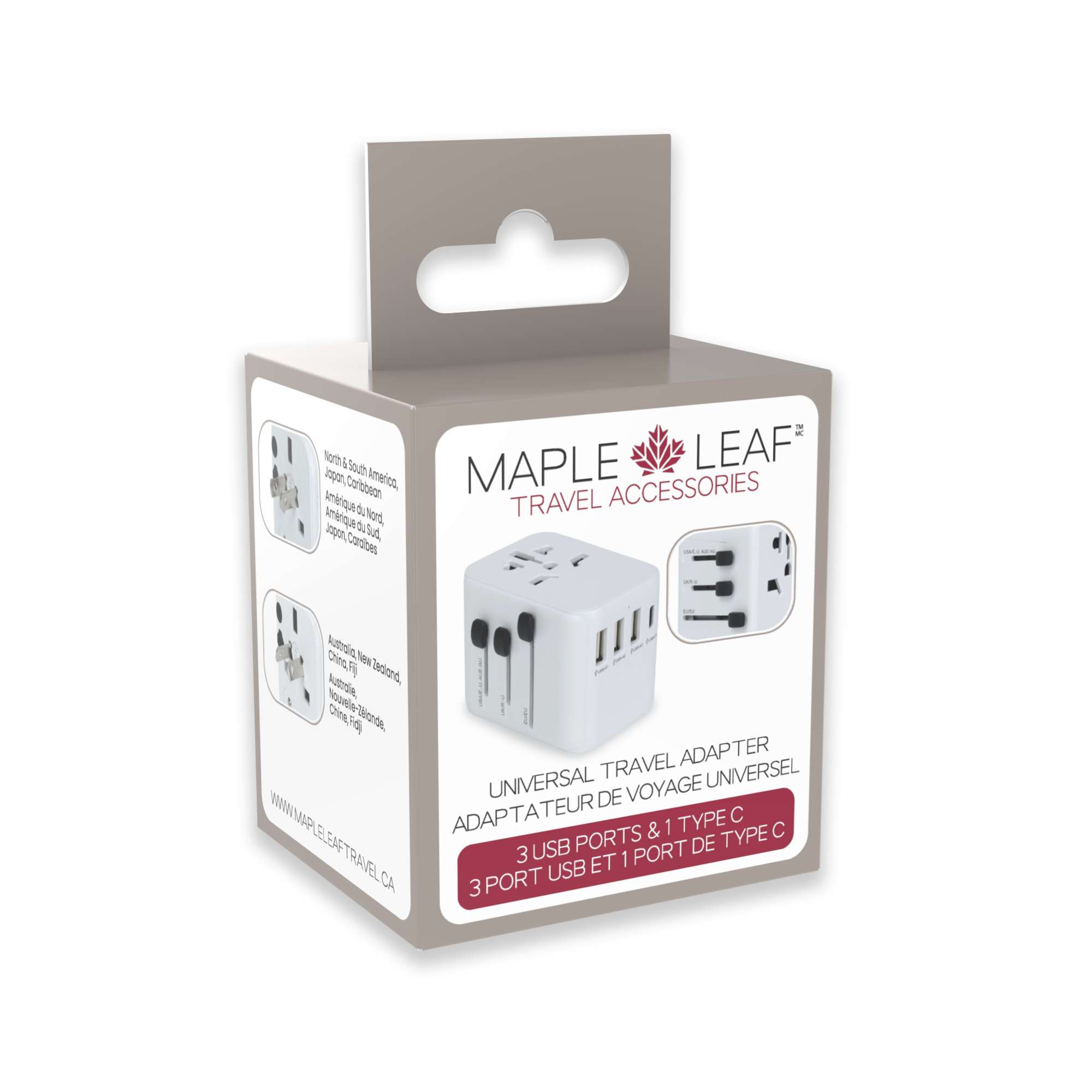 Maple Leaf Universal Travel Adaptor With 4 Usb Ports – Maple Leaf Travel