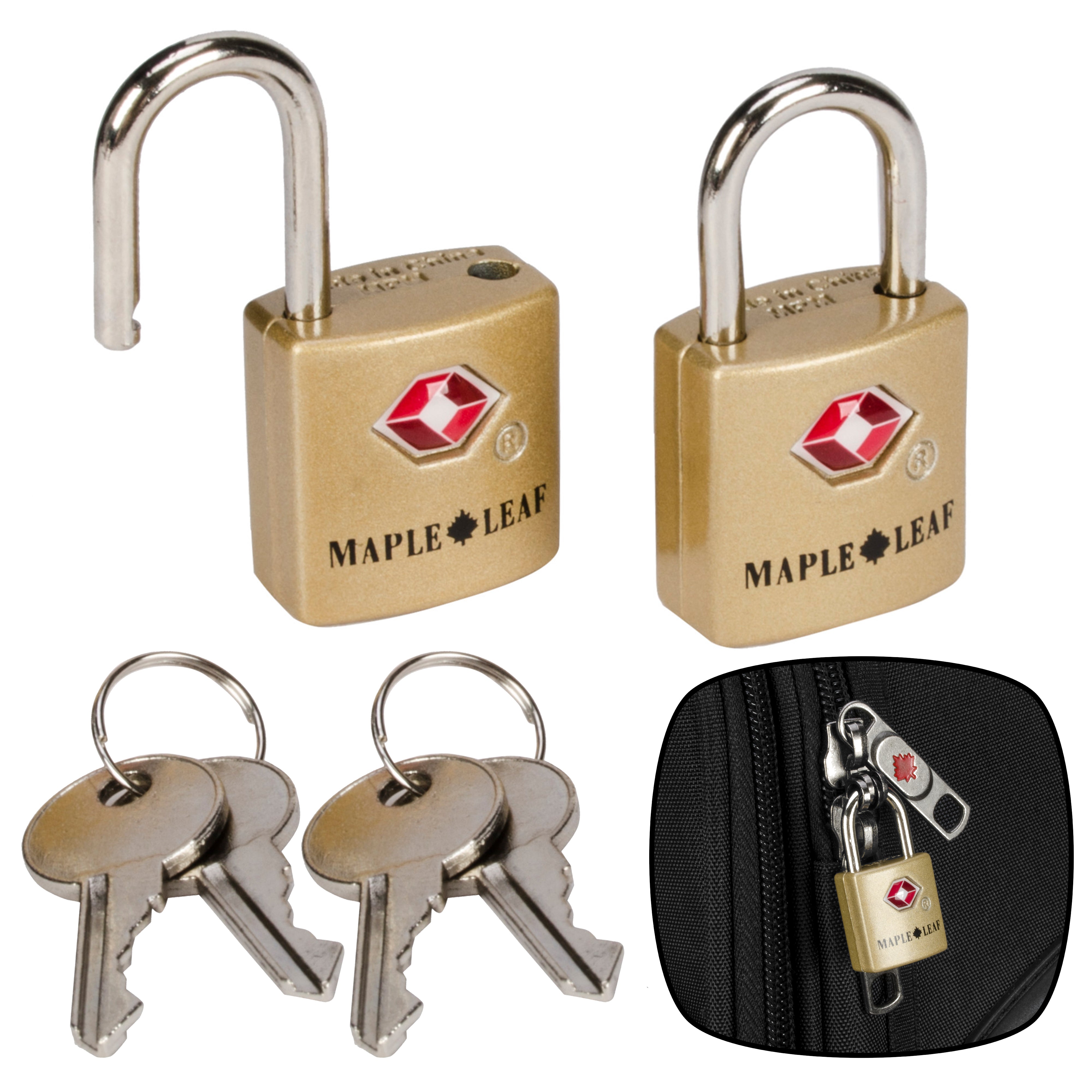 Maple Leaf Travel Sentry Key Locks (Set Of 2)
