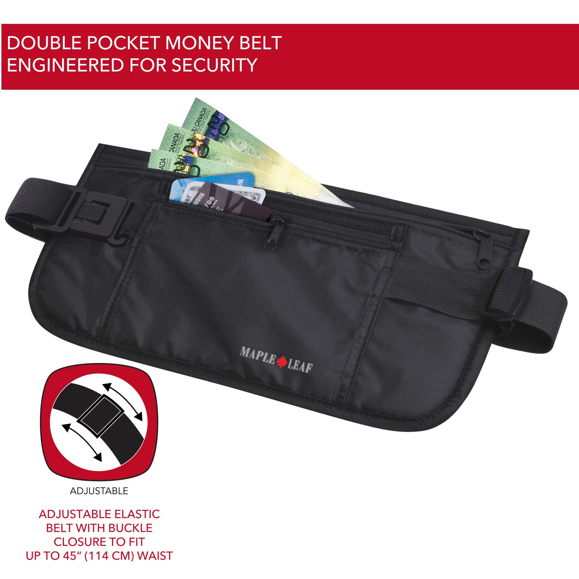 Maple Leaf Double Pocket Money Belt – Maple Leaf Travel