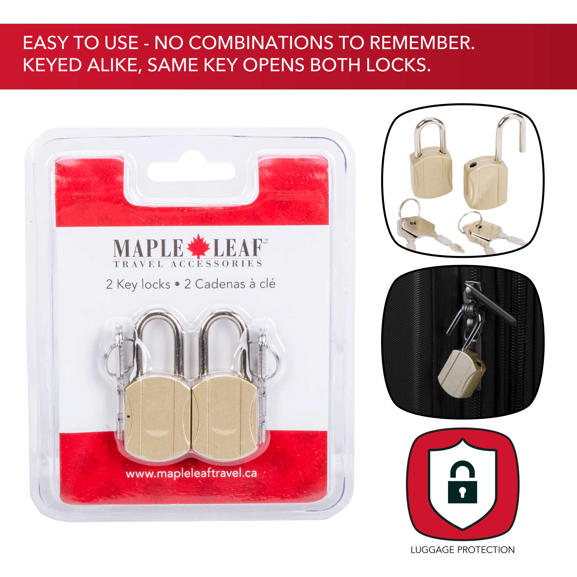Maple Leaf Key Locks (Set Of 2) – Maple Leaf Travel